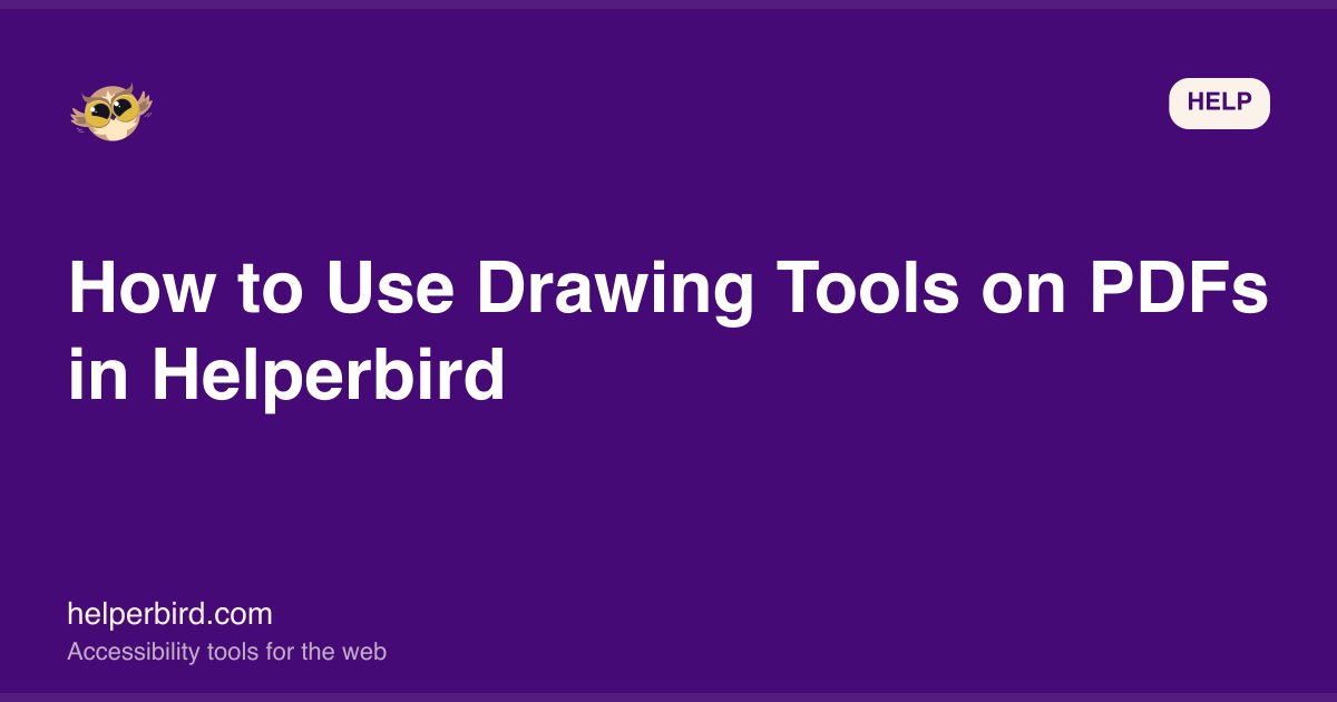 How to Use Drawing Tools on PDFs in Helperbird - Helperbird